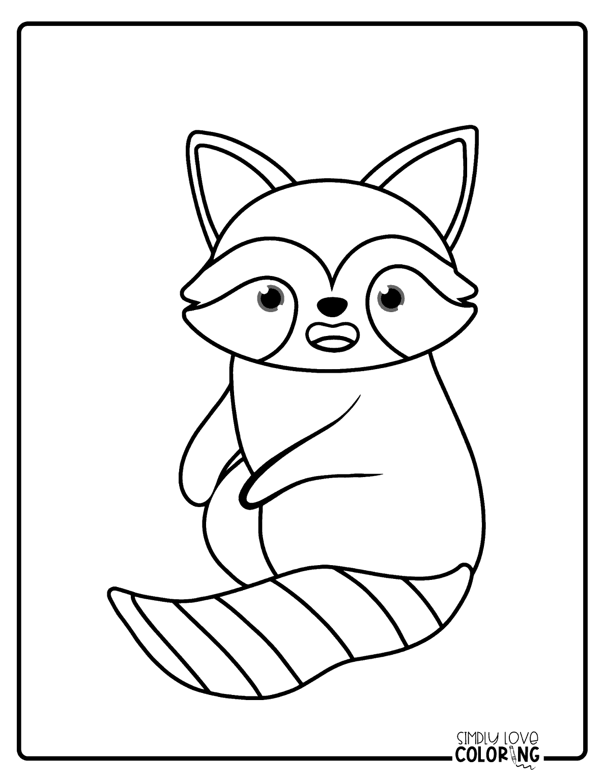 11 Cute Raccoon Coloring Pages (Free PDF Printables) - Simply Love Coloring