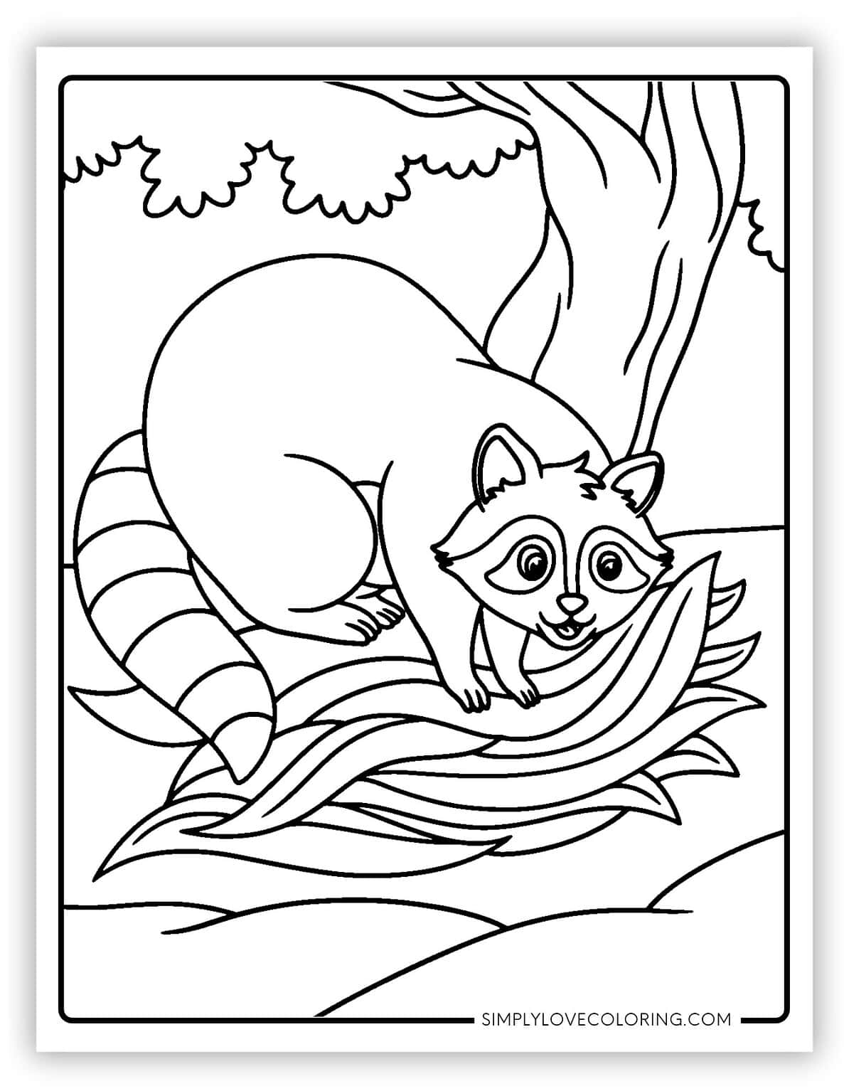 11 Cute Raccoon Coloring Pages (Free PDF Printables) - Simply Love Coloring