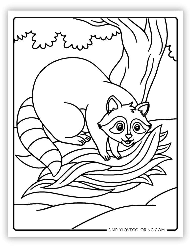 11 Cute Raccoon Coloring Pages (Free PDF Printables) - Simply Love Coloring