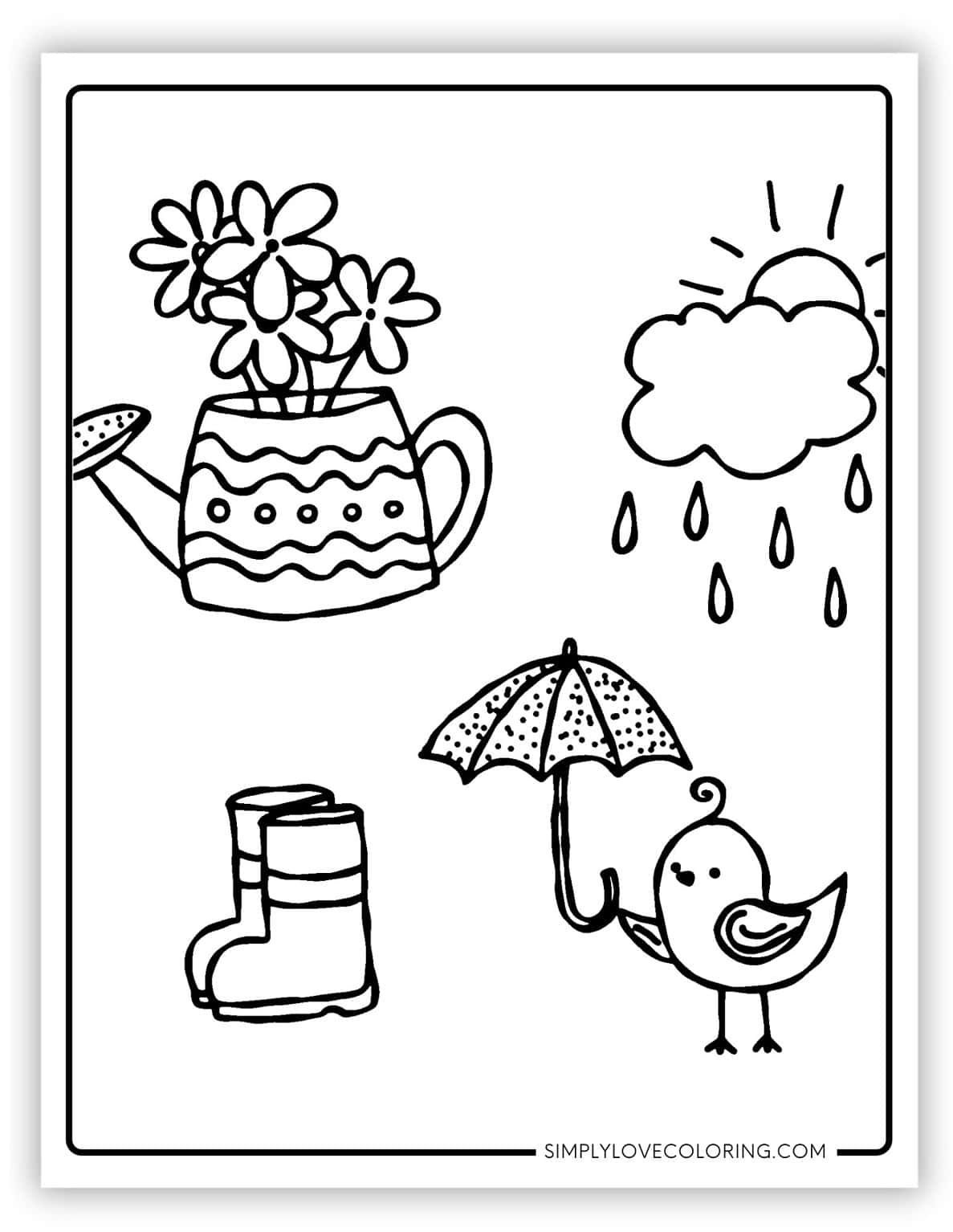 35 Rain Coloring Pages (Free PDF Printables) - Simply Love Coloring