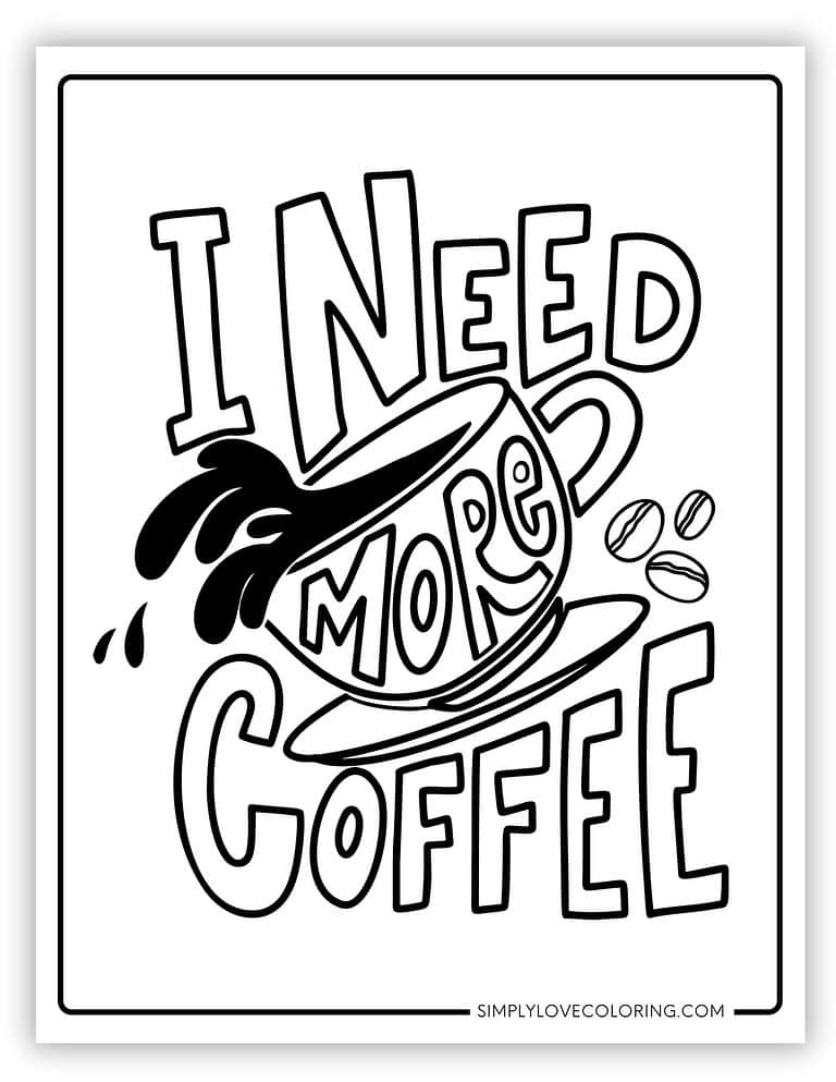 42 Coffee Coloring Pages (Free PDF Printables) - Simply Love Coloring