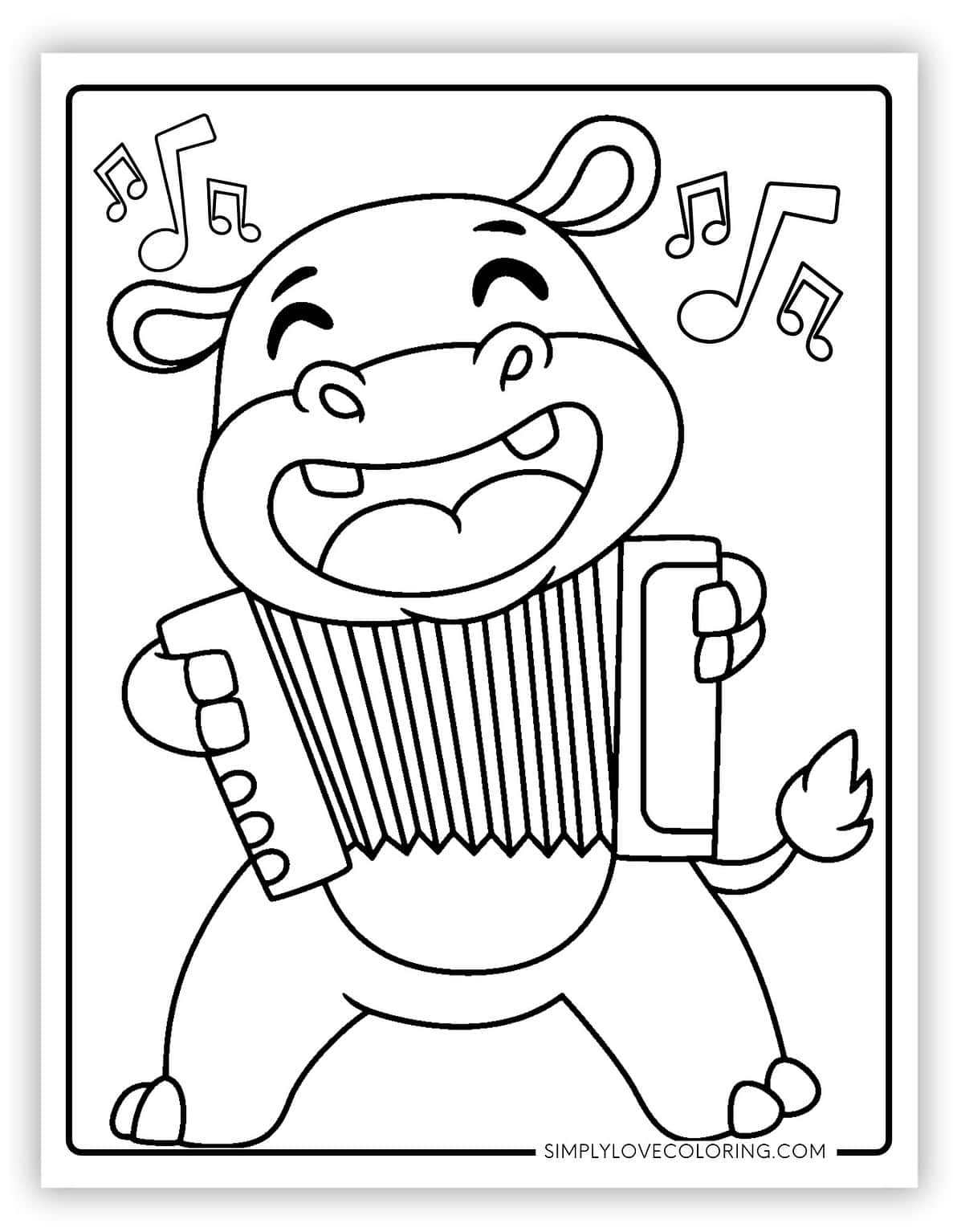 Cute Hippopotamus Coloring Pages (Free PDF Printables) - Simply Love ...