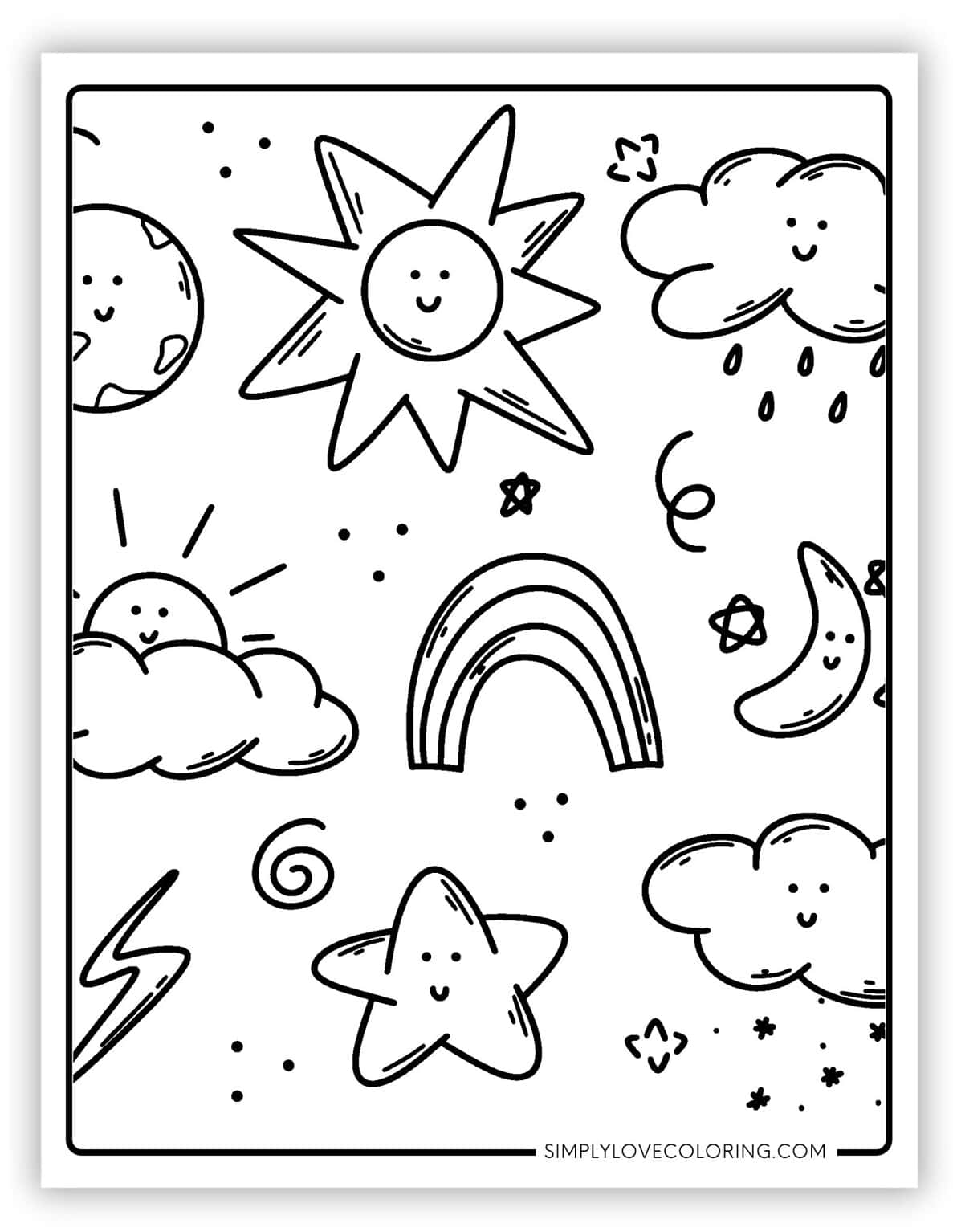 25 Weather Coloring Pages (Free PDF Printables) - Simply Love Coloring