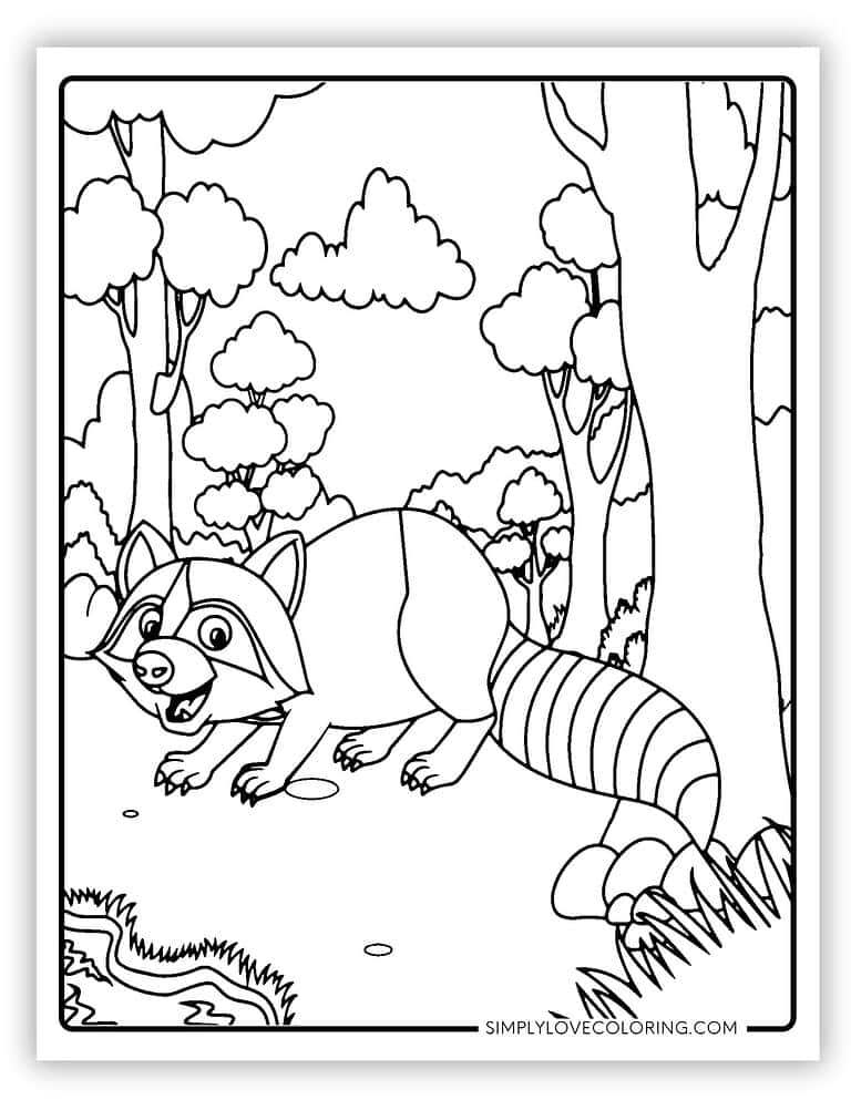 11 Cute Raccoon Coloring Pages (Free PDF Printables) - Simply Love Coloring