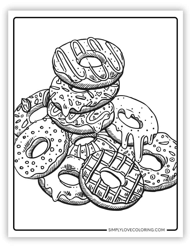 29 Donut Coloring Pages (Free PDF Printables) - Simply Love Coloring