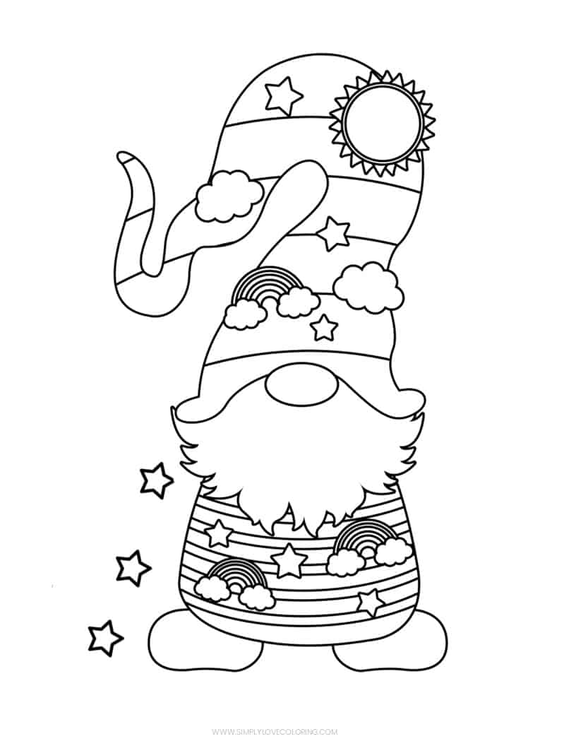 Gnome Coloring Pages - Simply Love Coloring