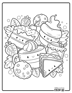 51 Delicious Food and Drink Coloring Pages (Free PDF Printables ...