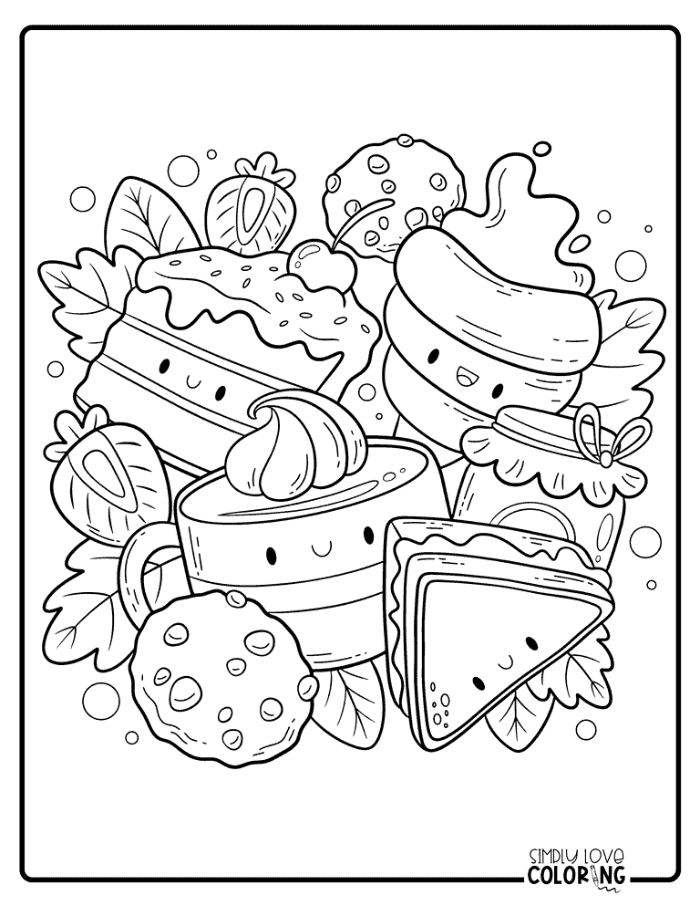 51 Delicious Food and Drink Coloring Pages (Free PDF Printables ...