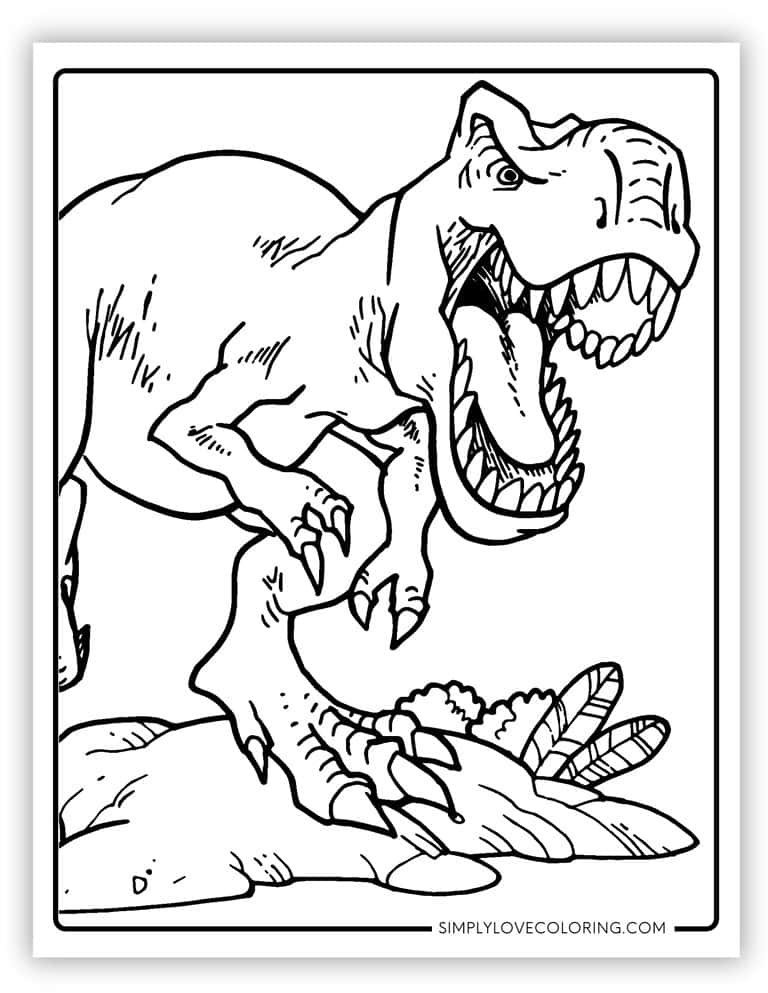 Tyrannosaurus Rex Coloring Pages (Free PDF Printables) - Simply Love ...