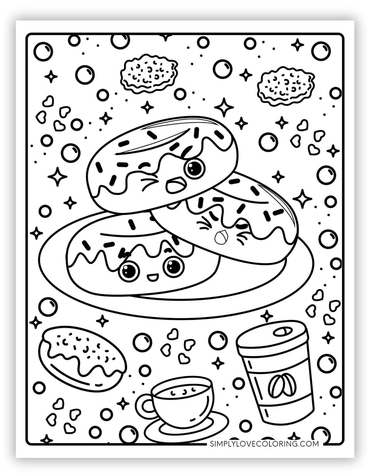 29 Donut Coloring Pages (Free PDF Printables) - Simply Love Coloring