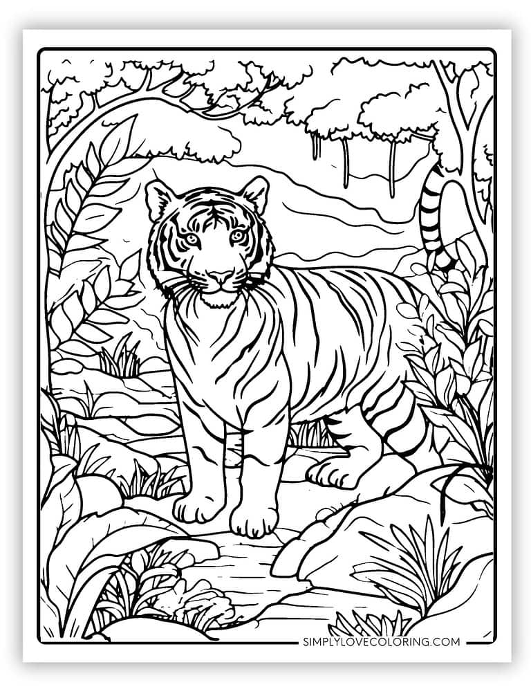 19 Tiger Coloring Pages (Free PDF Printables) - Simply Love Coloring