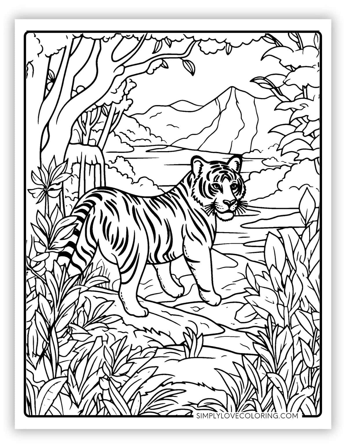 19 Tiger Coloring Pages (Free PDF Printables) - Simply Love Coloring
