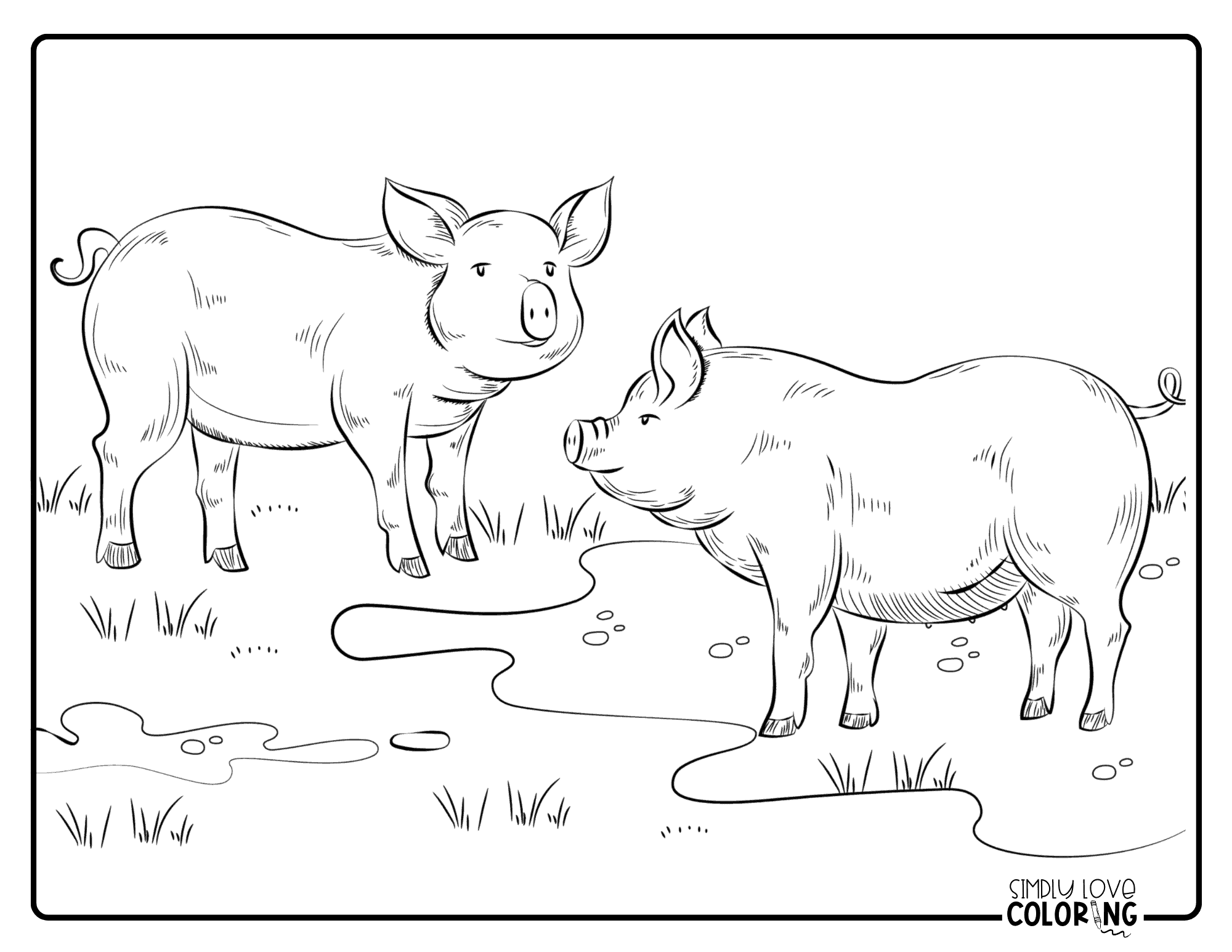 Pig Coloring Pages (Free PDF Printables) - Simply Love Coloring