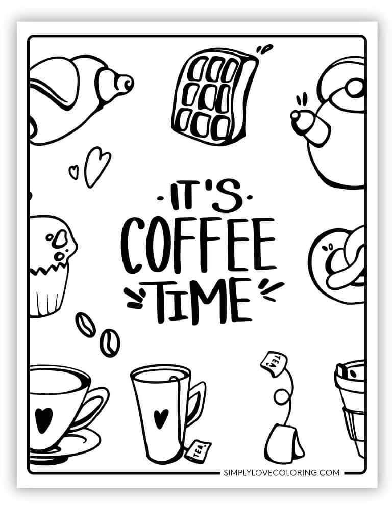 42 Coffee Coloring Pages (Free PDF Printables) - Simply Love Coloring