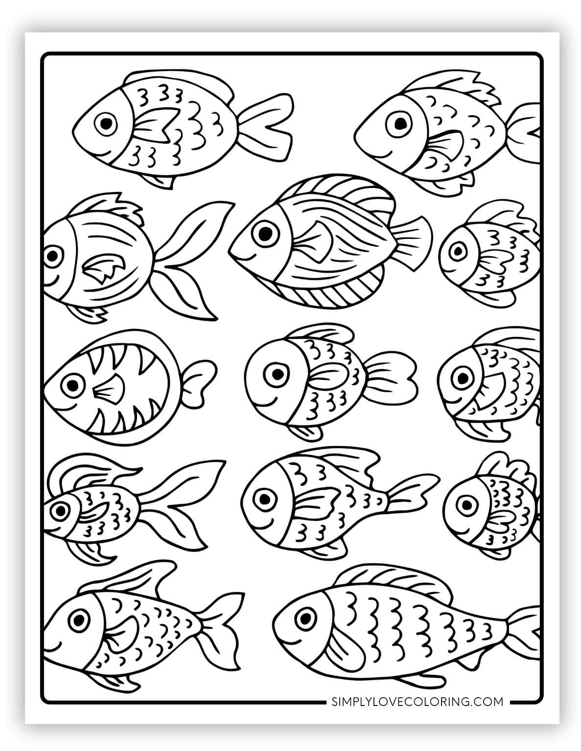 34 Interesting Fish Coloring Pages (Free PDF Printables) - Simply Love ...