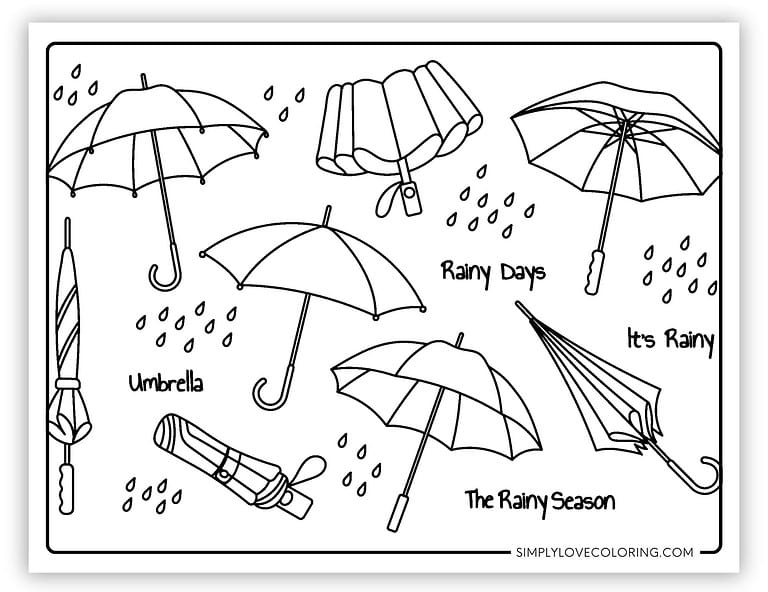 35 Rain Coloring Pages (Free PDF Printables) - Simply Love Coloring