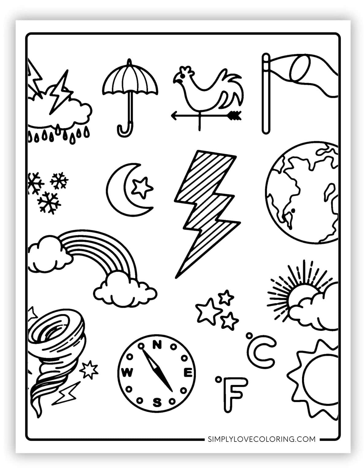 25 Weather Coloring Pages (Free PDF Printables) - Simply Love Coloring