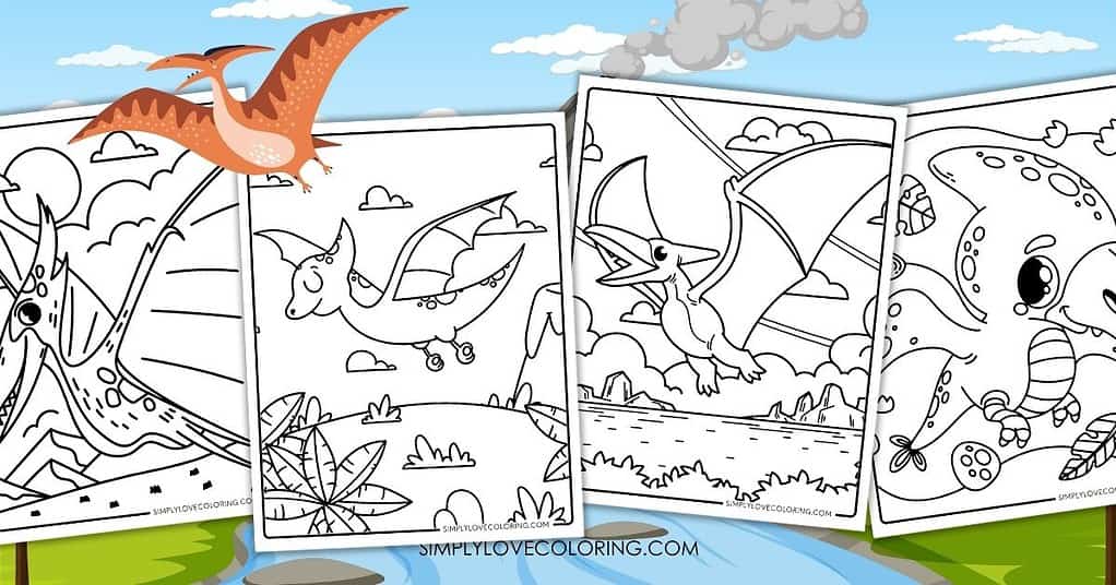 Pterodactyl Coloring Pages (Free PDF Printables) - Simply Love Coloring