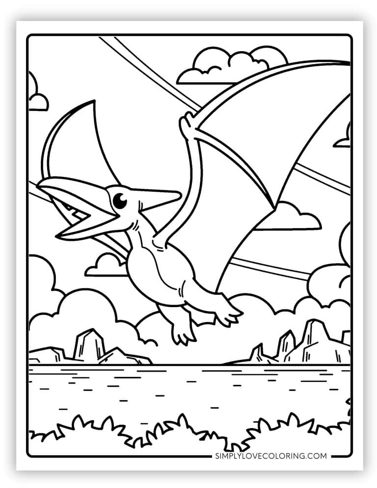 Pterodactyl Coloring Pages (Free PDF Printables) - Simply Love Coloring