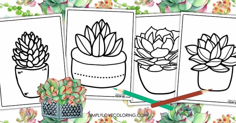 Succulent Plants Coloring Pages (Free PDF Printables) - Simply Love ...