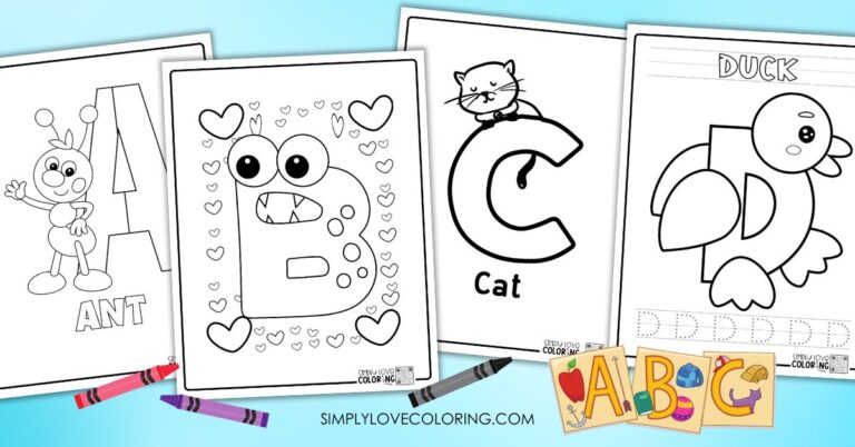 Alphabet Coloring Pages (Free PDF Printables) - Simply Love Coloring