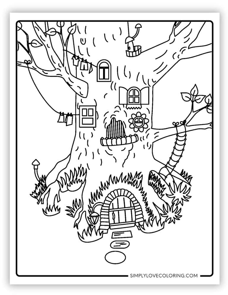 Treehouse Coloring Pages (Free PDF Printables) - Simply Love Coloring