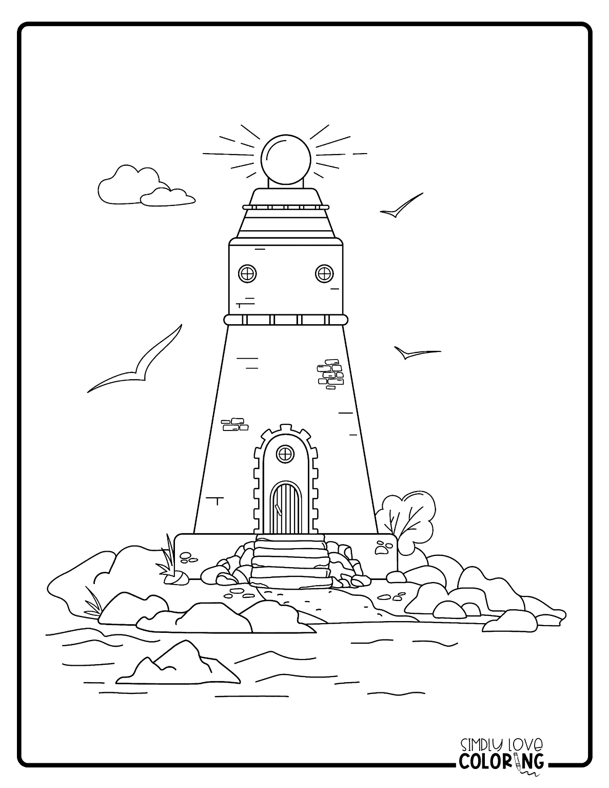 Lighthouse Coloring Pages (Free PDF Printables) - Simply Love Coloring