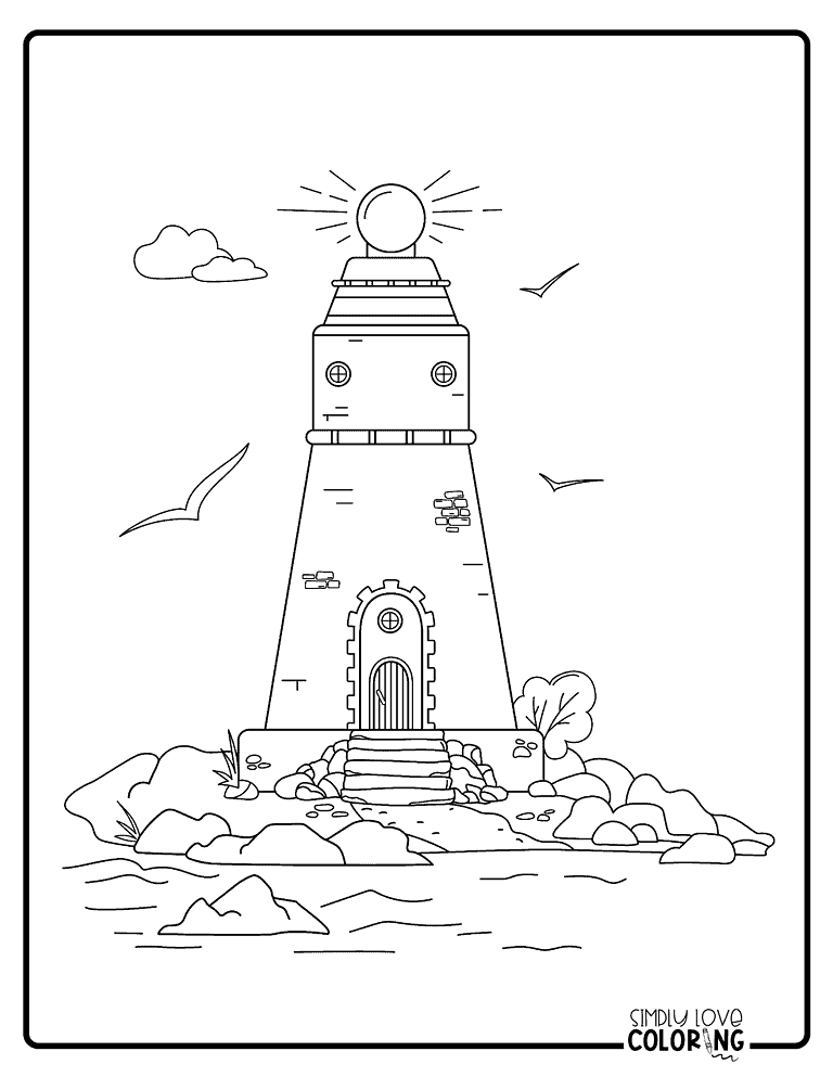 Lighthouse Coloring Pages (Free PDF Printables) - Simply Love Coloring