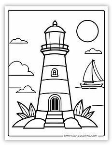 Lighthouse Coloring Pages (Free PDF Printables) - Simply Love Coloring