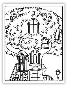 Treehouse Coloring Pages (Free PDF Printables) - Simply Love Coloring