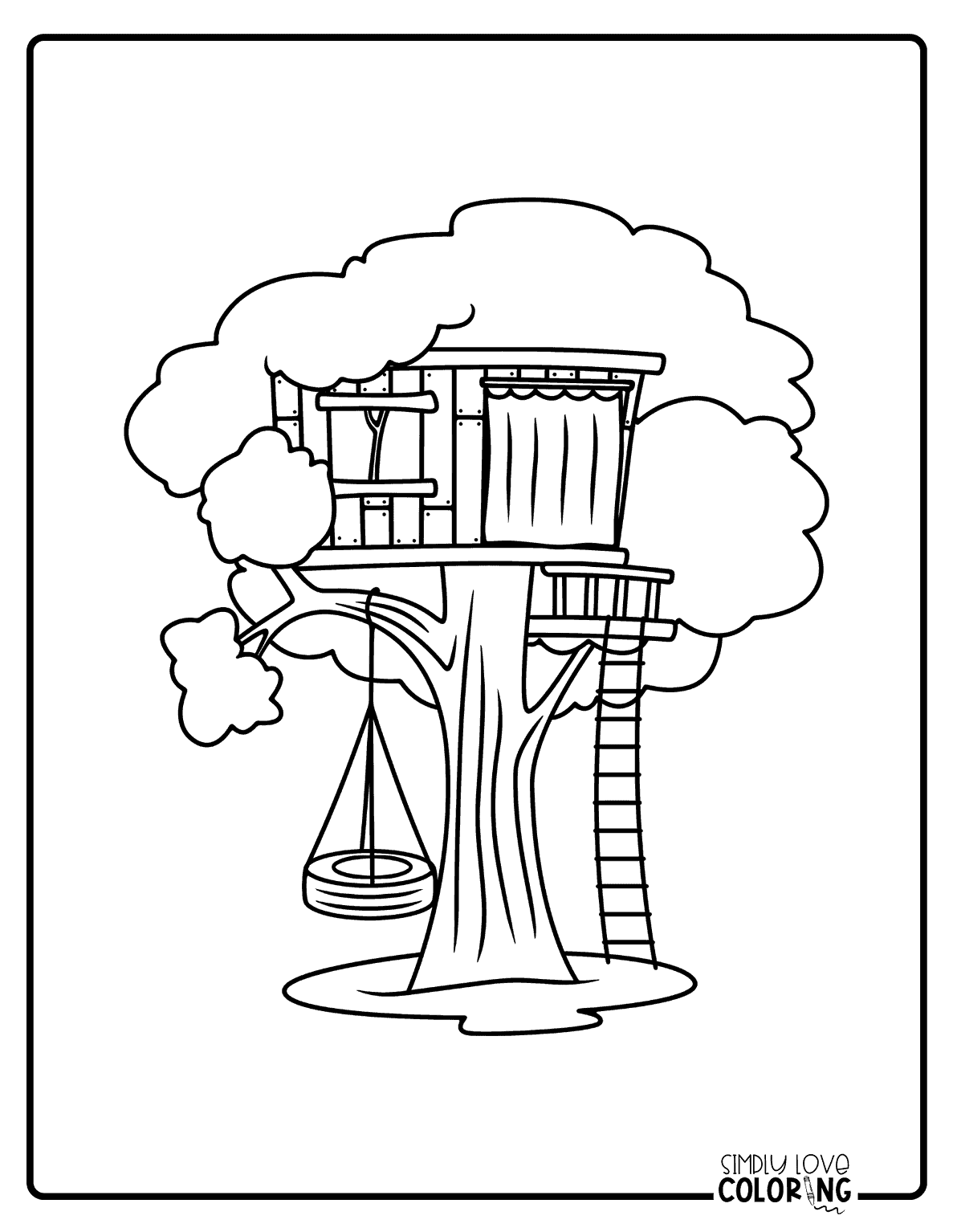 Treehouse Coloring Pages (Free PDF Printables) - Simply Love Coloring