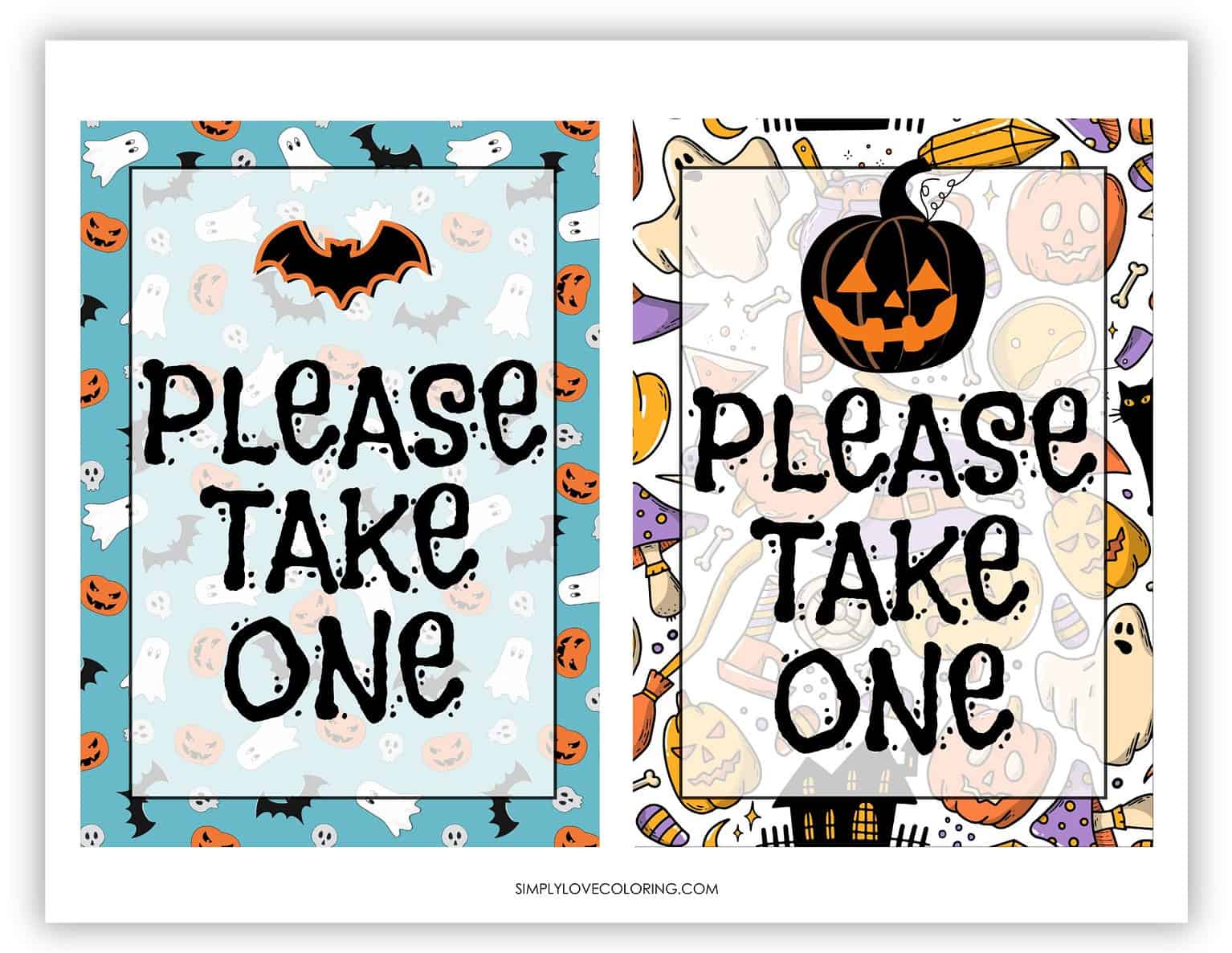 56 'Please Take One' Halloween Sign Printables (Free PDF Download ...