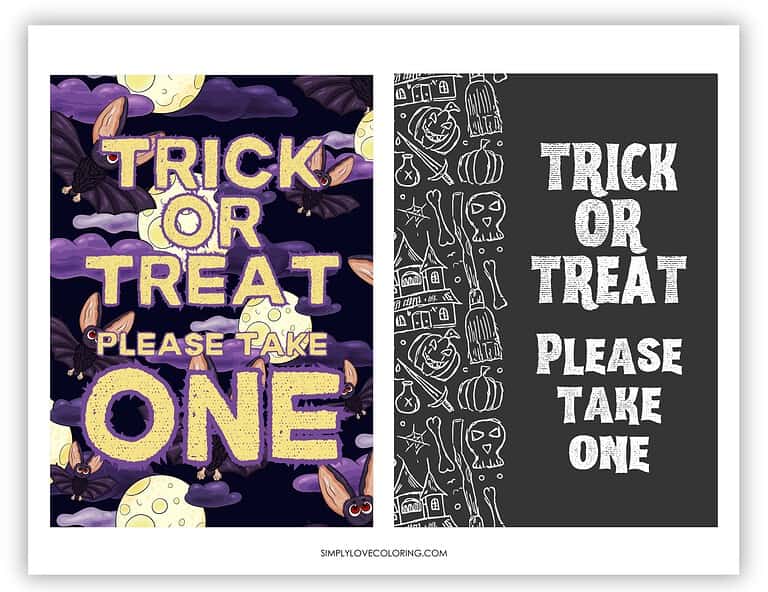 56 'Please Take One' Halloween Sign Printables (Free PDF Download ...