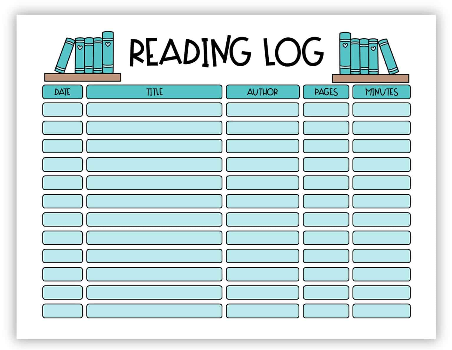 18 Reading Log Printables (Free PDF Printables) - Simply Love Coloring