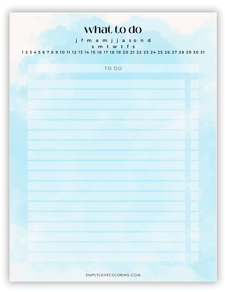 13 To-Do List Printables (Free PDF Printables) - Simply Love Coloring