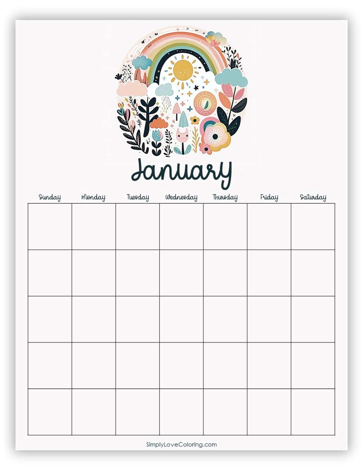 12 Undated Calendars (Free PDF Printables) - Simply Love Coloring