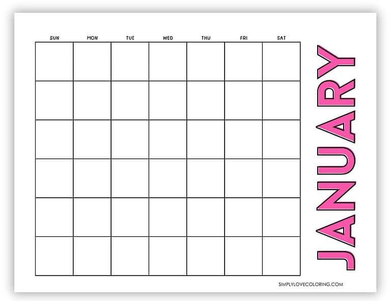 12 Undated Calendars (Free PDF Printables) - Simply Love Coloring