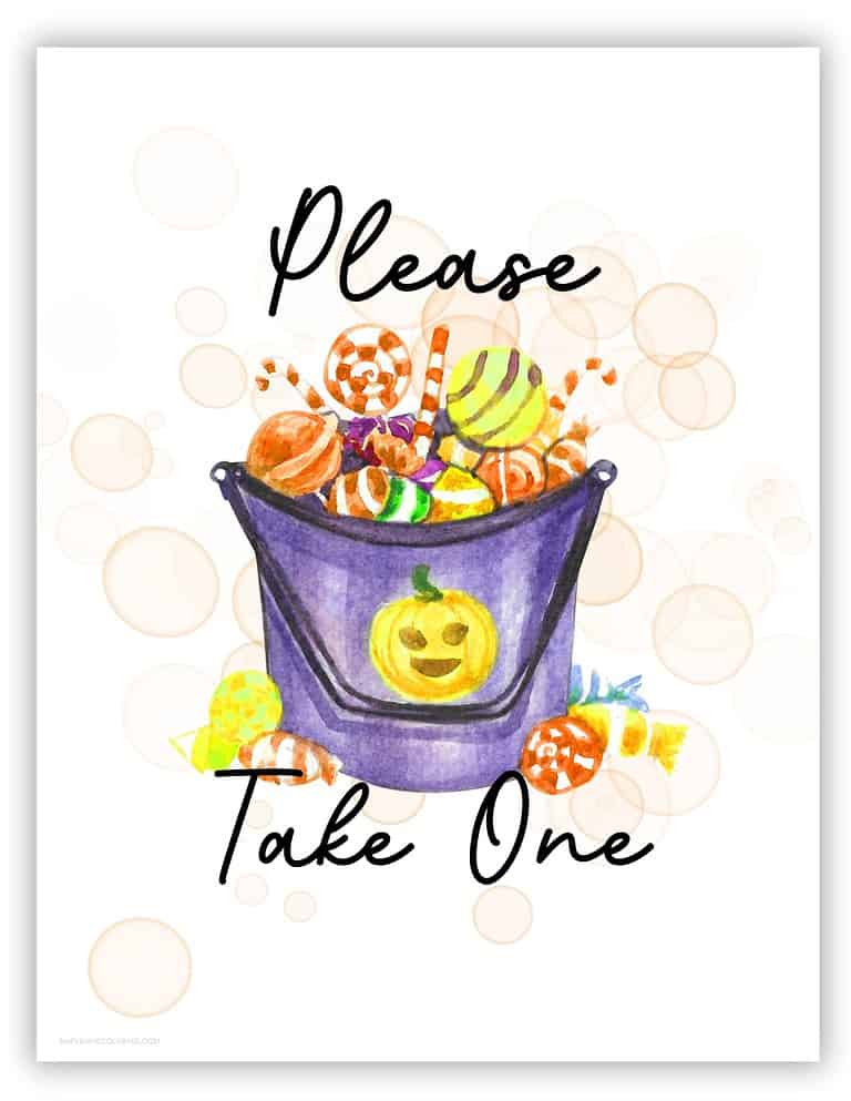 56 'Please Take One' Halloween Sign Printables (Free PDF Download ...
