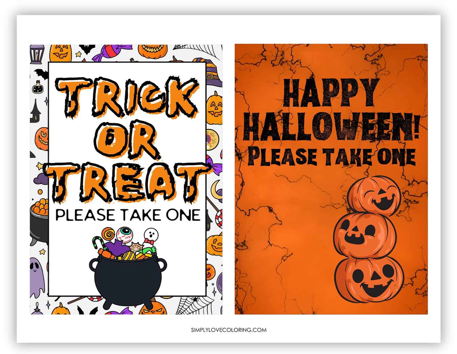 56 'Please Take One' Halloween Sign Printables (Free PDF Download ...