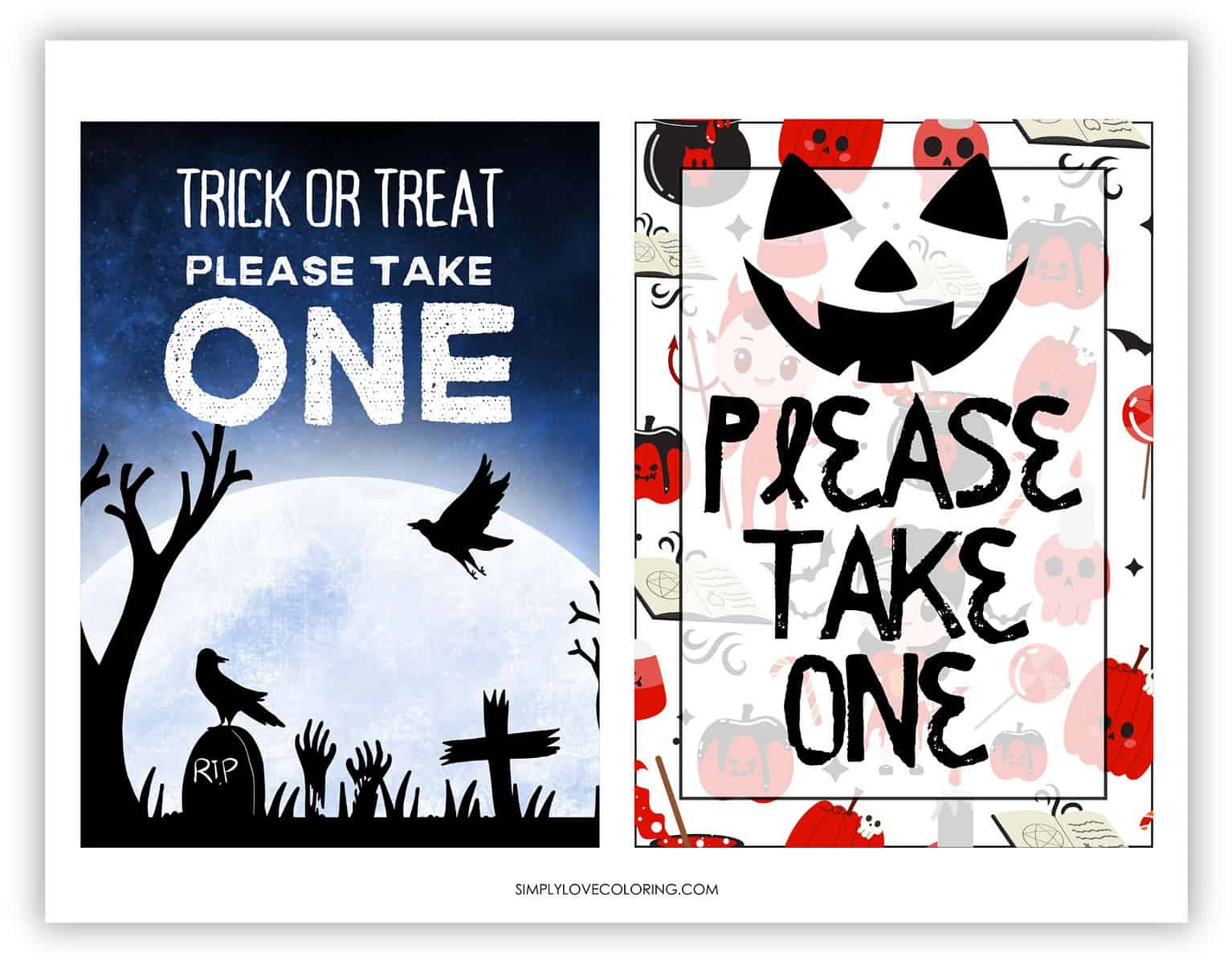 56 'Please Take One' Halloween Sign Printables (Free PDF Download ...