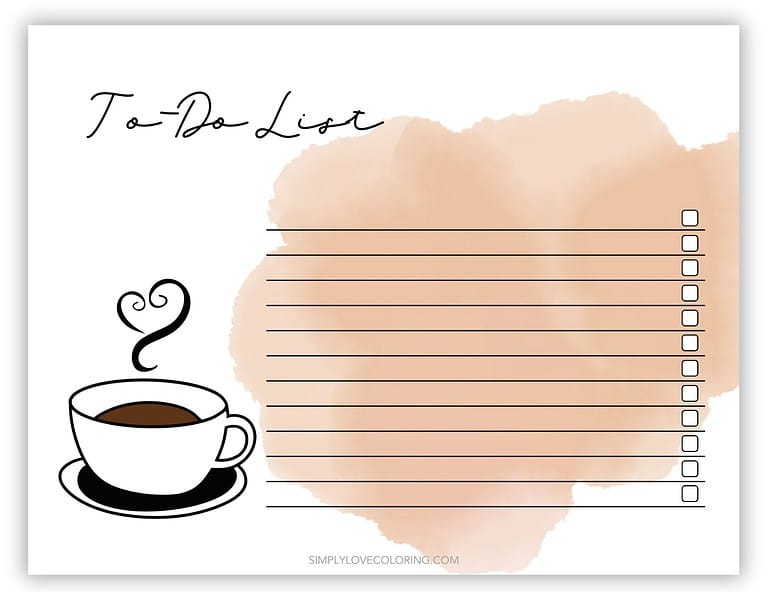 13 To-Do List Printables (Free PDF Printables) - Simply Love Coloring