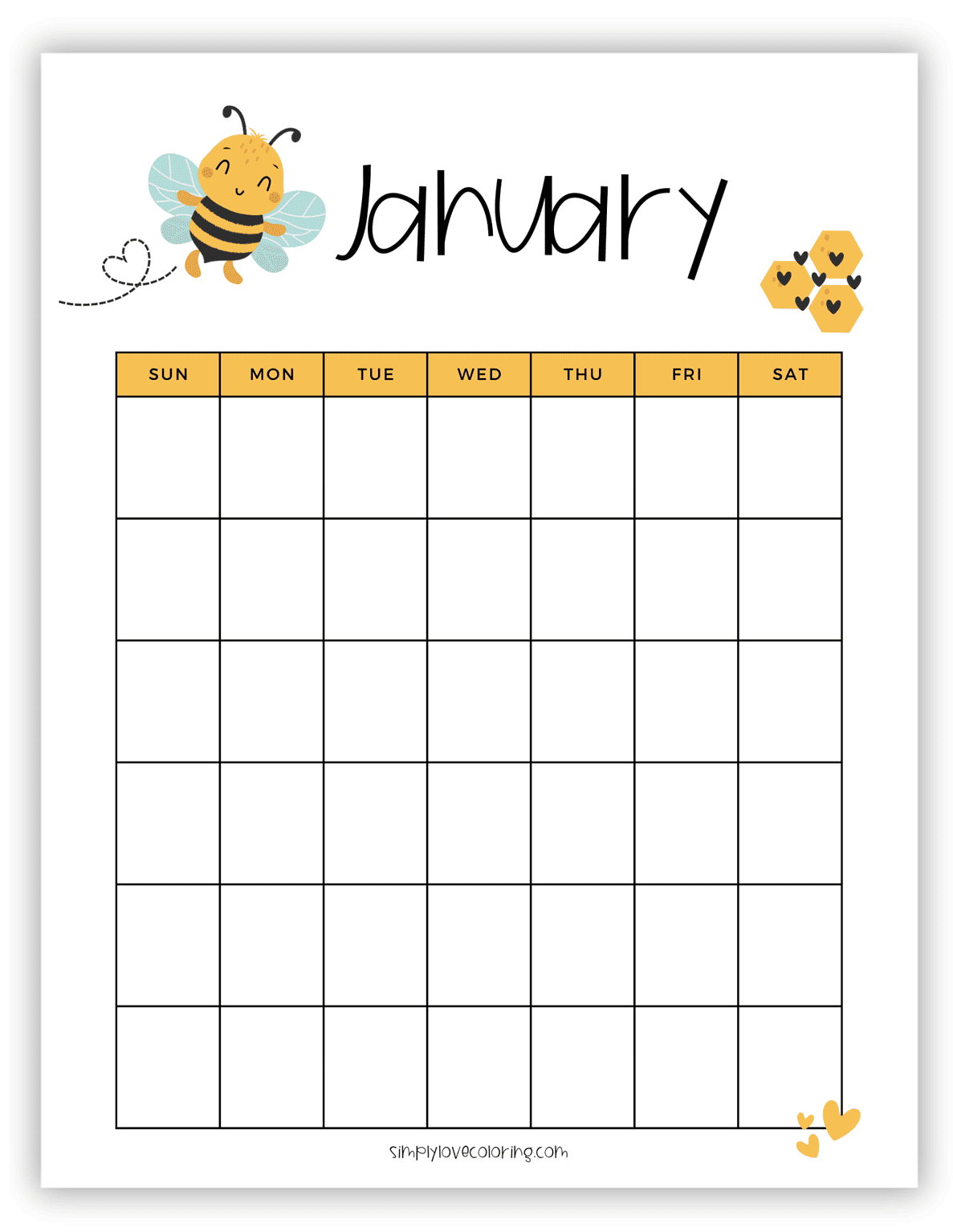 12 Undated Calendars (Free PDF Printables) - Simply Love Coloring