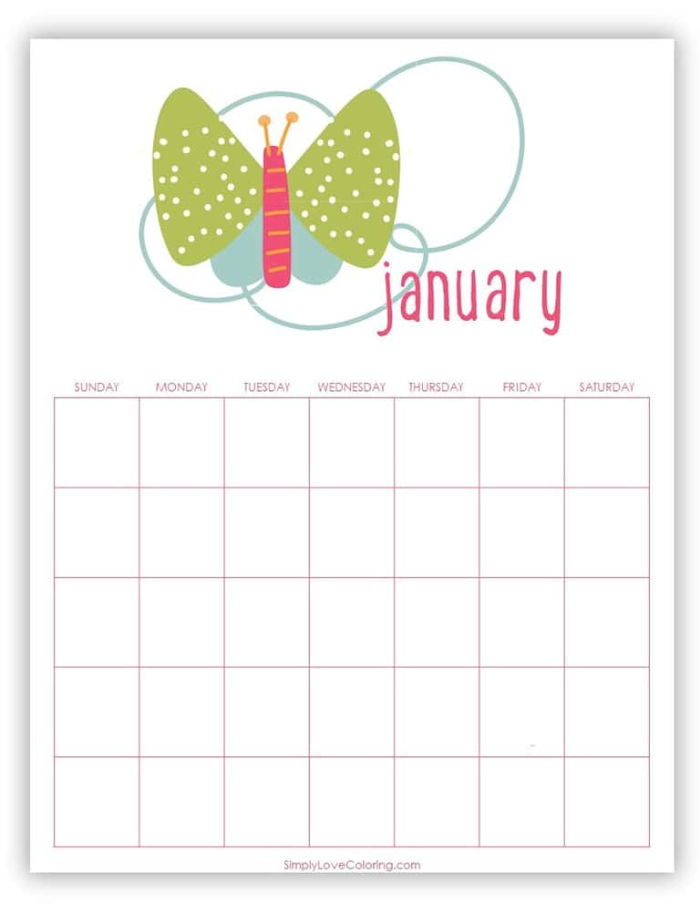 12 Undated Calendars (Free PDF Printables) - Simply Love Coloring