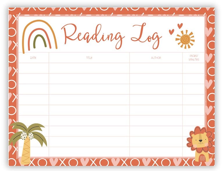 18 Reading Log Printables (Free PDF Printables) - Simply Love Coloring