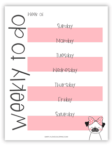 Weekly To-Do Lists (Free PDF Printables) - Simply Love Coloring