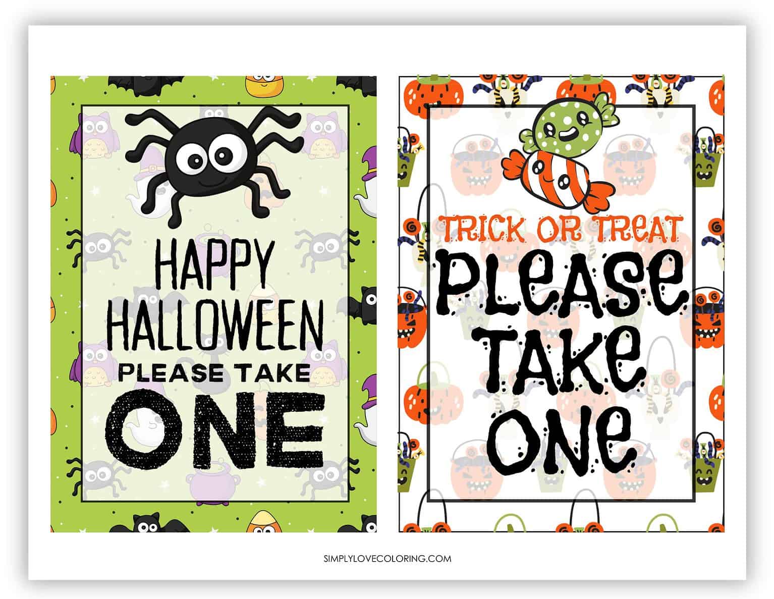 56 'Please Take One' Halloween Sign Printables (Free PDF Download ...