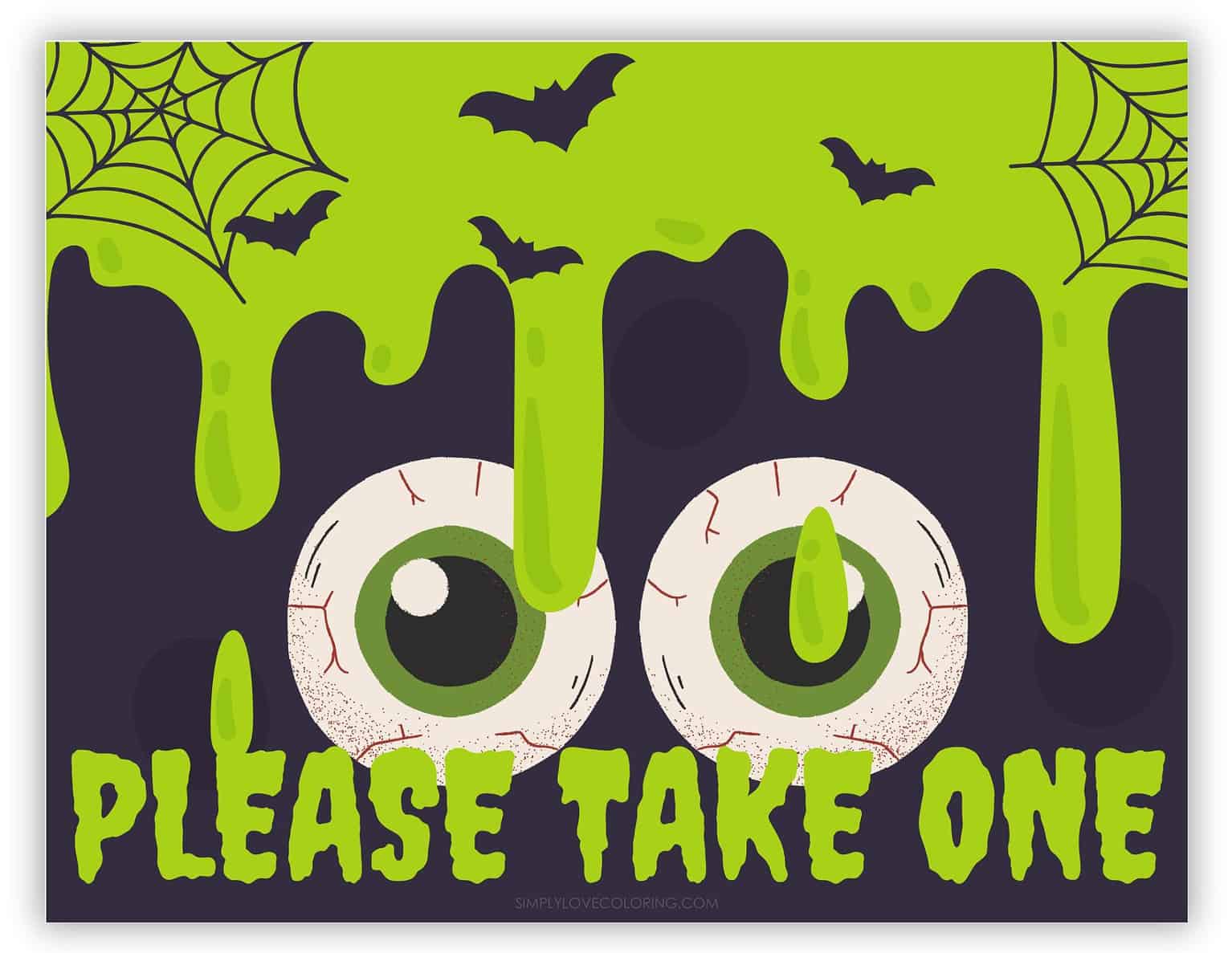 56 'Please Take One' Halloween Sign Printables (Free PDF Download ...