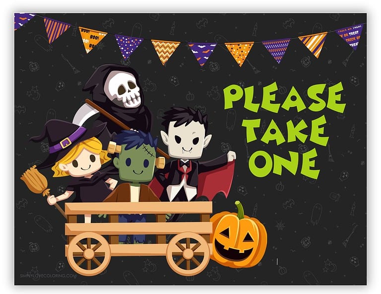 56 'Please Take One' Halloween Sign Printables (Free PDF Download ...