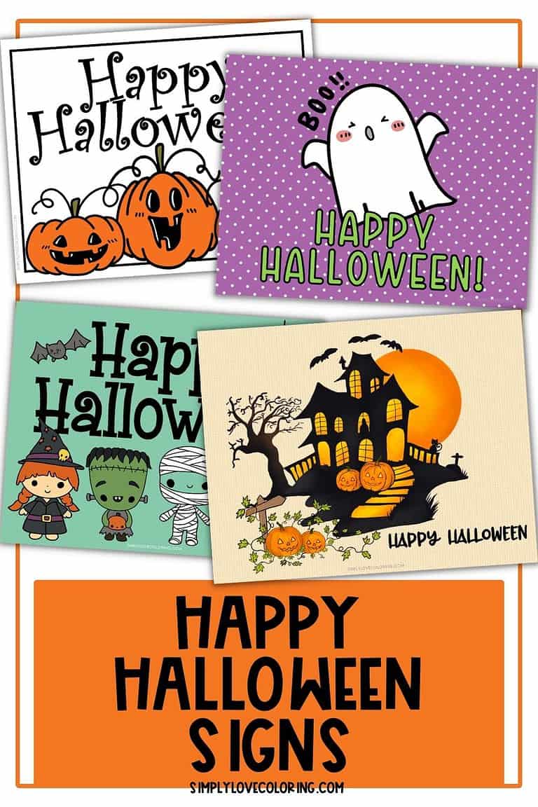12 Happy Halloween Sign Printables (Free PDF Downloads) - Simply Love ...