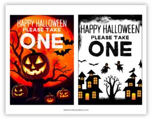 56 'Please Take One' Halloween Sign Printables (Free PDF Download ...